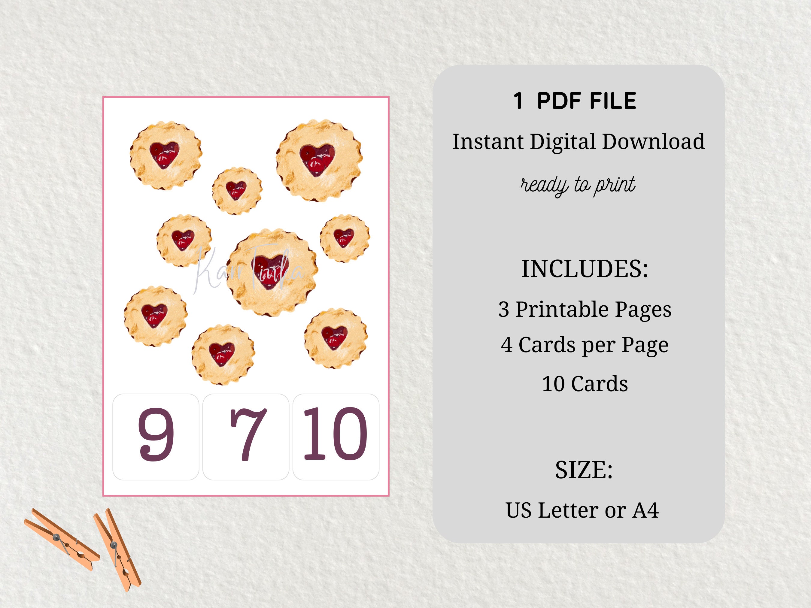 Sweets Count and Clip Cards, Count and Match, Numbers Learning, Toddler ...