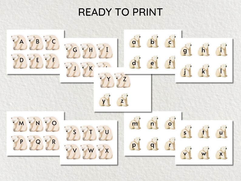 Polar Bear Letter Matching Cards, Alphabet Recognition Activity ...