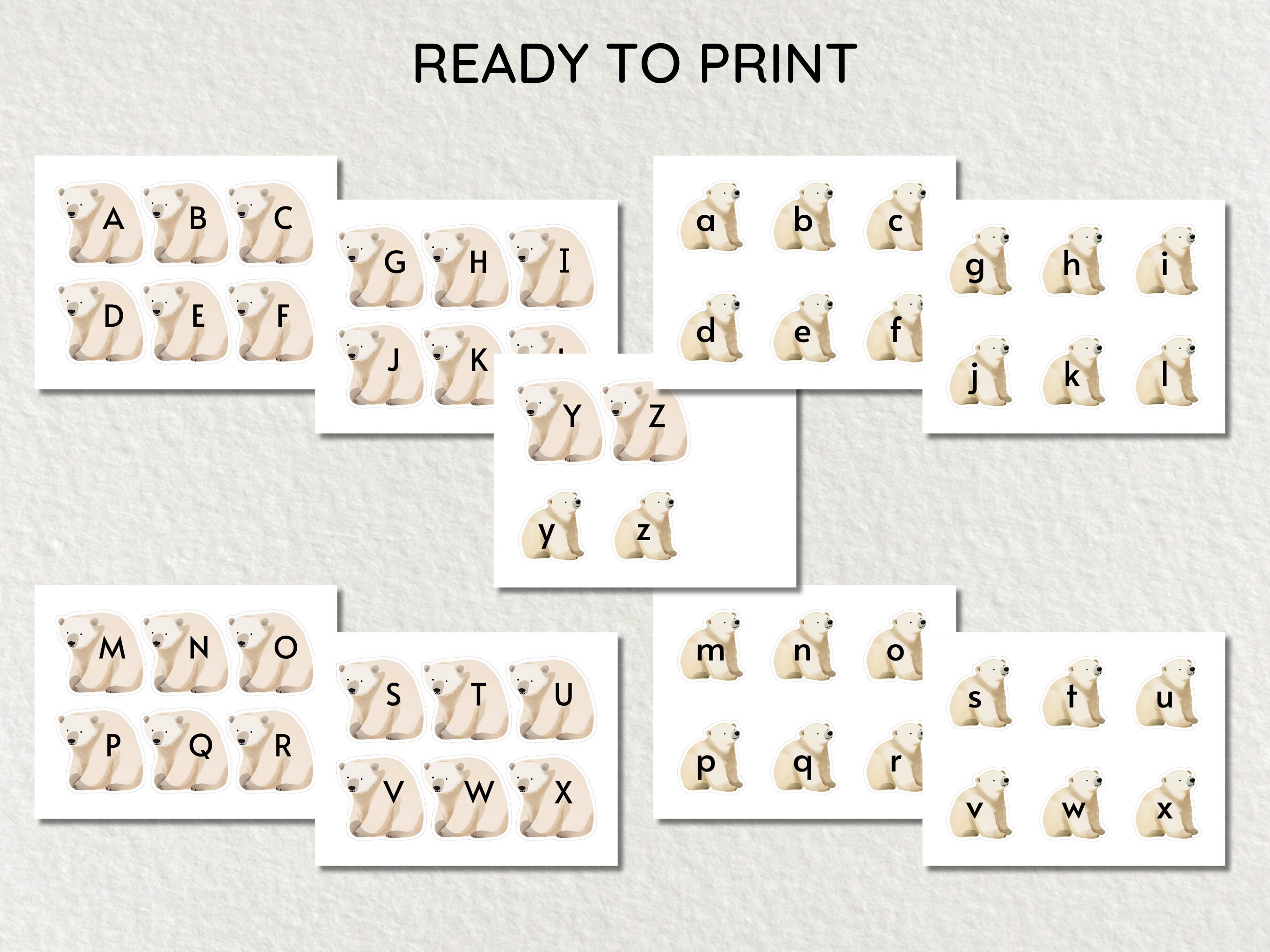 Polar Bear Letter Matching Cards, Alphabet Recognition Activity ...