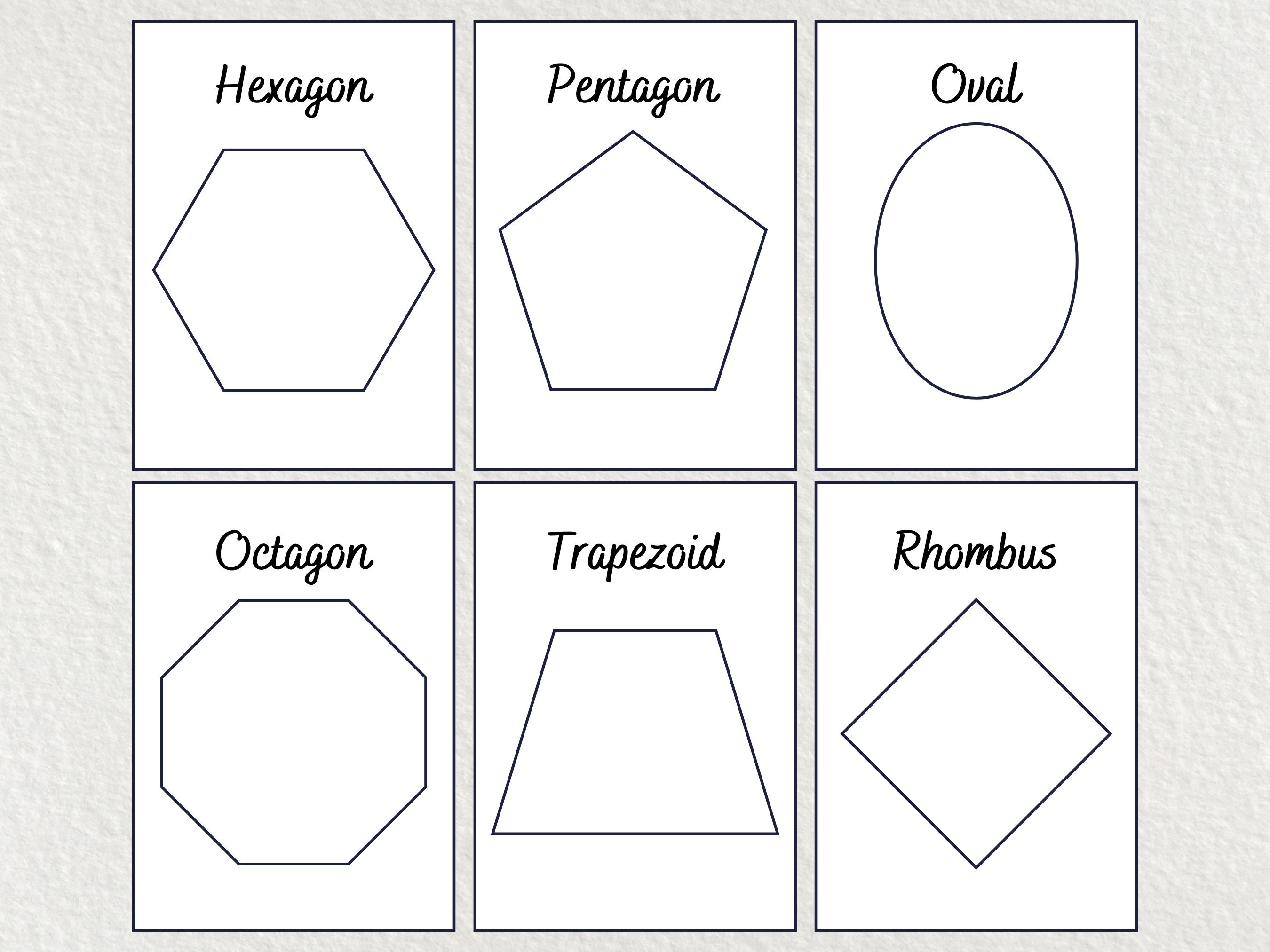 Cute Shapes Flash Cards, Shape Matching Game, Toddler Shape Sorting ...