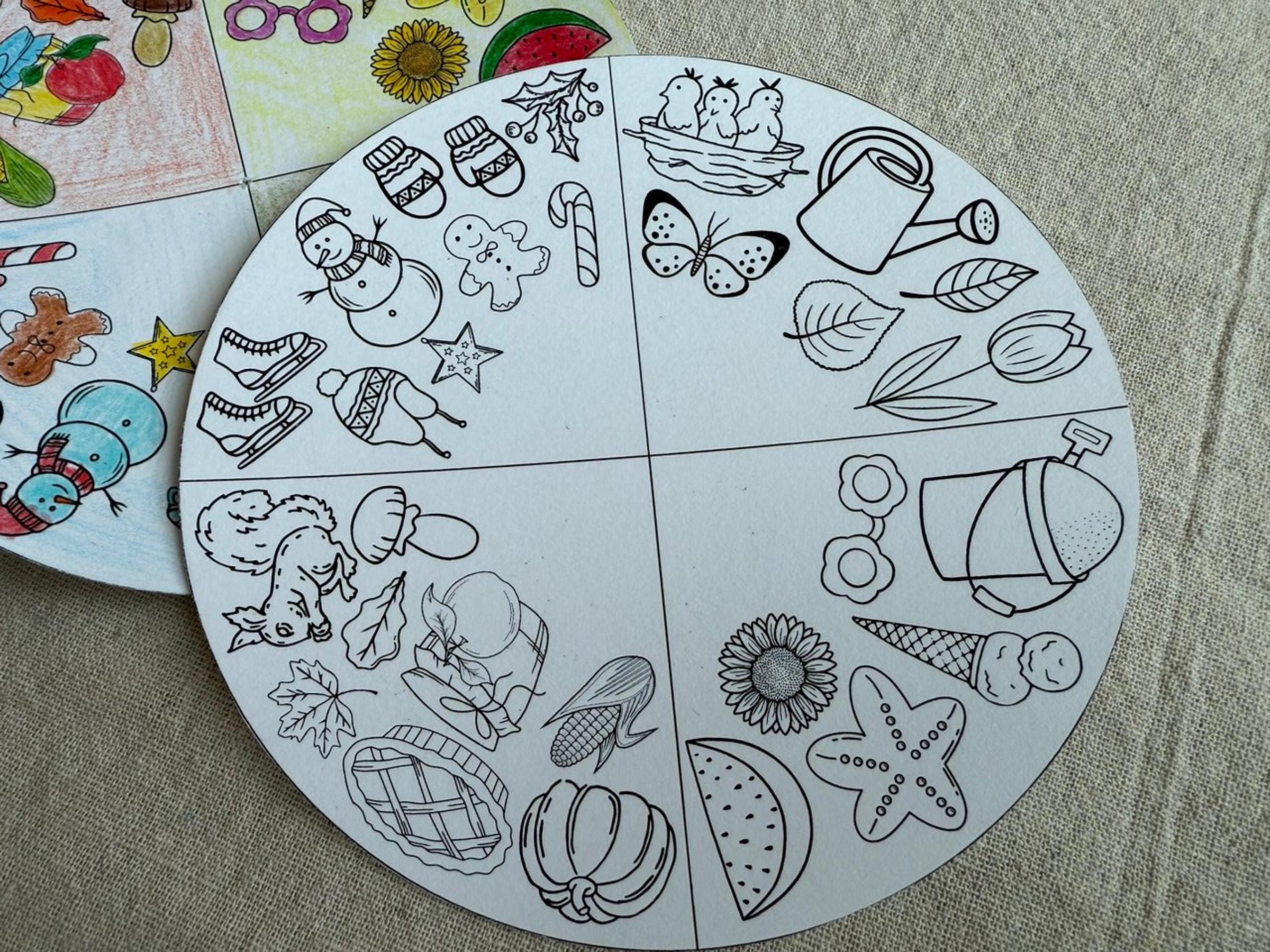 Wheel of the Year Coloring, Season Calendar Wheel, Seasons Wheel ...