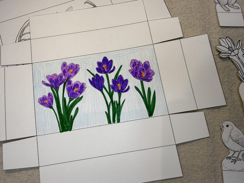 Spring Scene Box Craft, Coloring Diorama, Matchbox, Mini World, Art ...