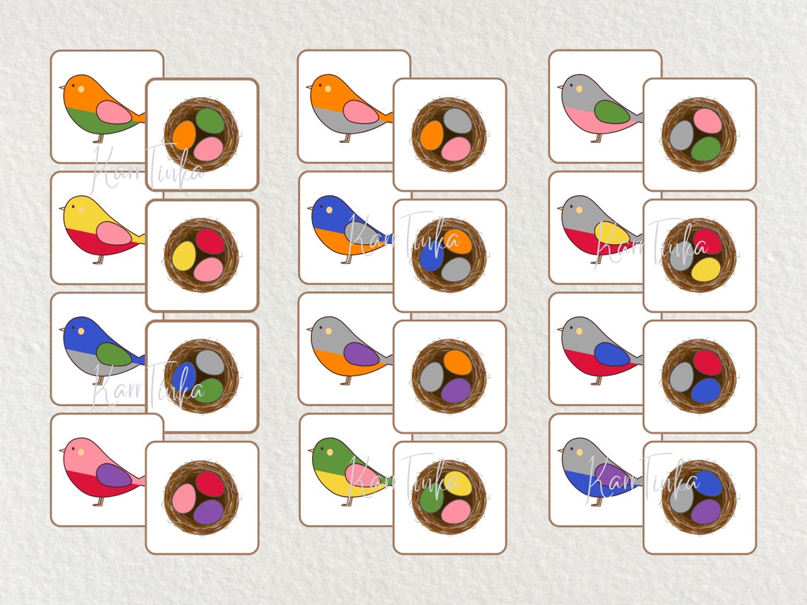 Colors Matching Cards, Colors Recognition Activity, Preschool Matching ...