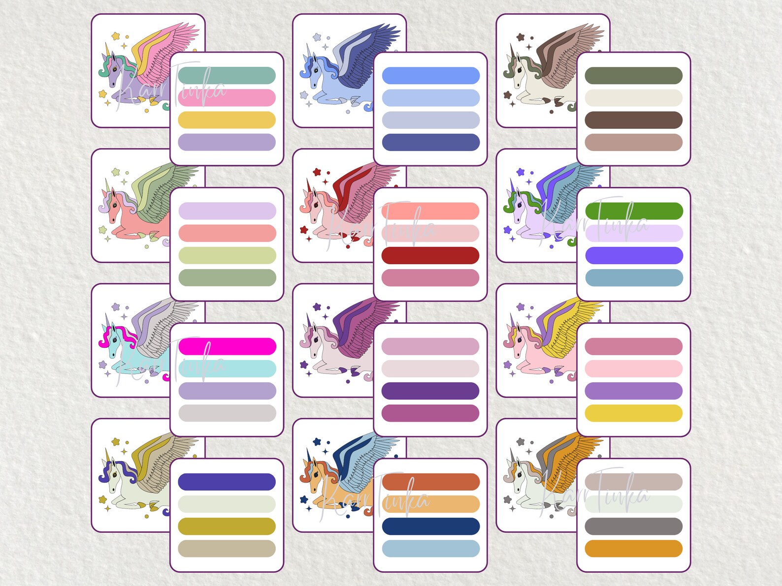Unicorn Colors Matching Cards, Colors Recognition Activity, Preschool ...