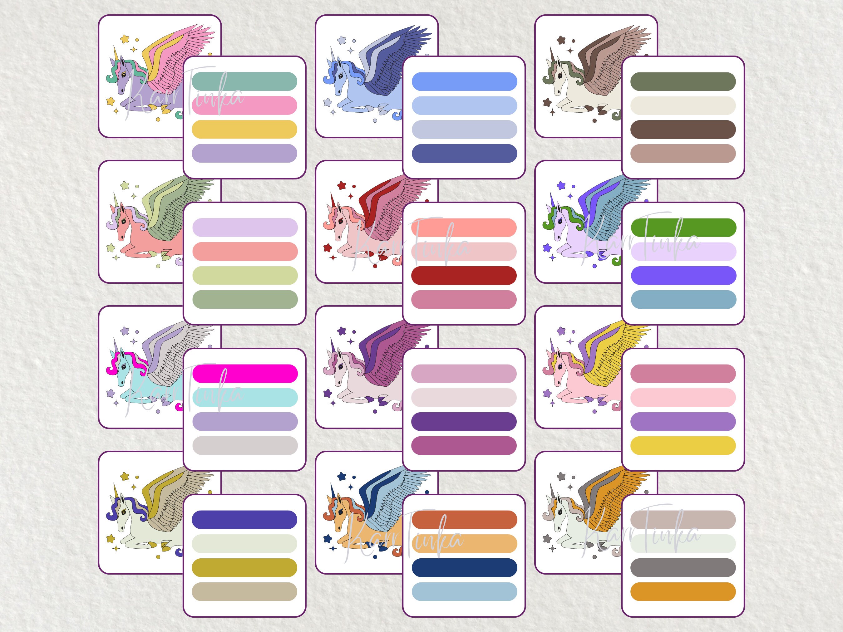 Unicorn Colors Matching Cards, Colors Recognition Activity, Preschool ...