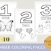1-10 Numbers Printable Coloring Page Worksheets, Number Coloring Sheets ...