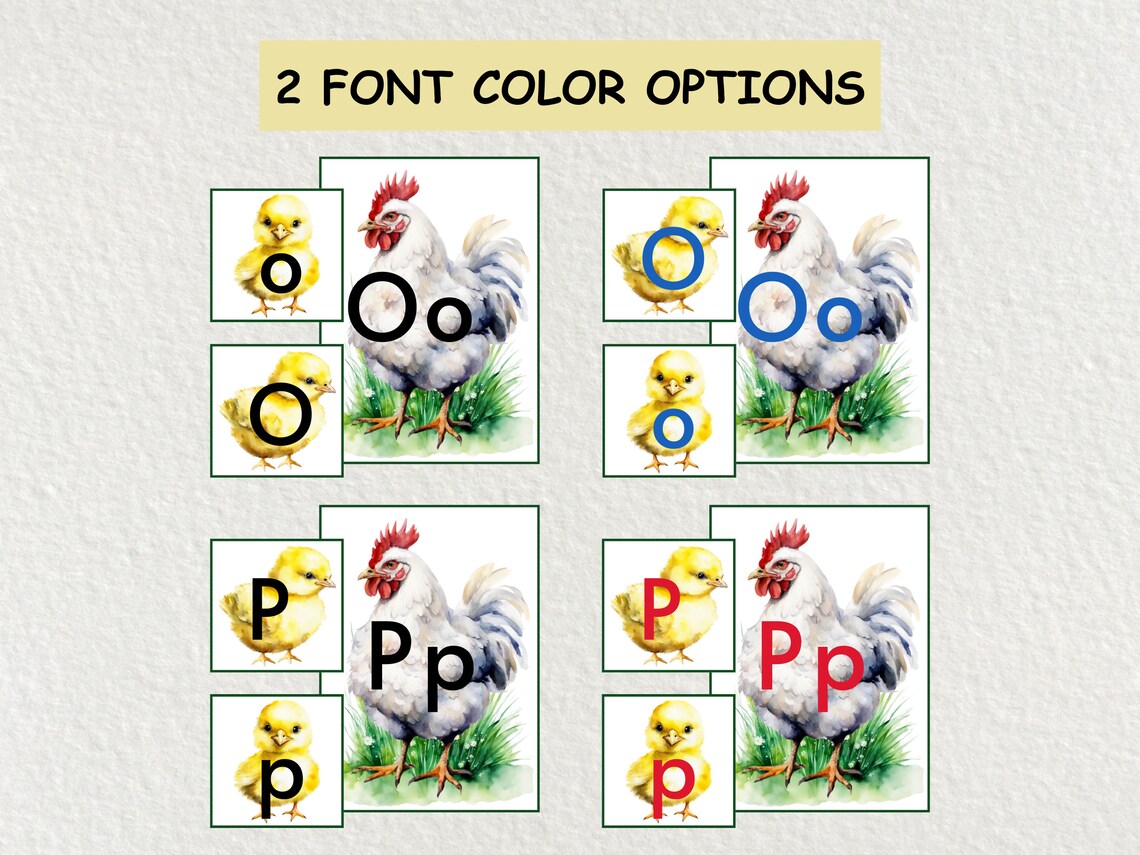 Chicks Letter Matching Cards, Alphabet Recognition Activity, Montessori ...