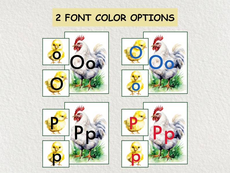 Chicks Letter Matching Cards, Alphabet Recognition Activity, Montessori ...