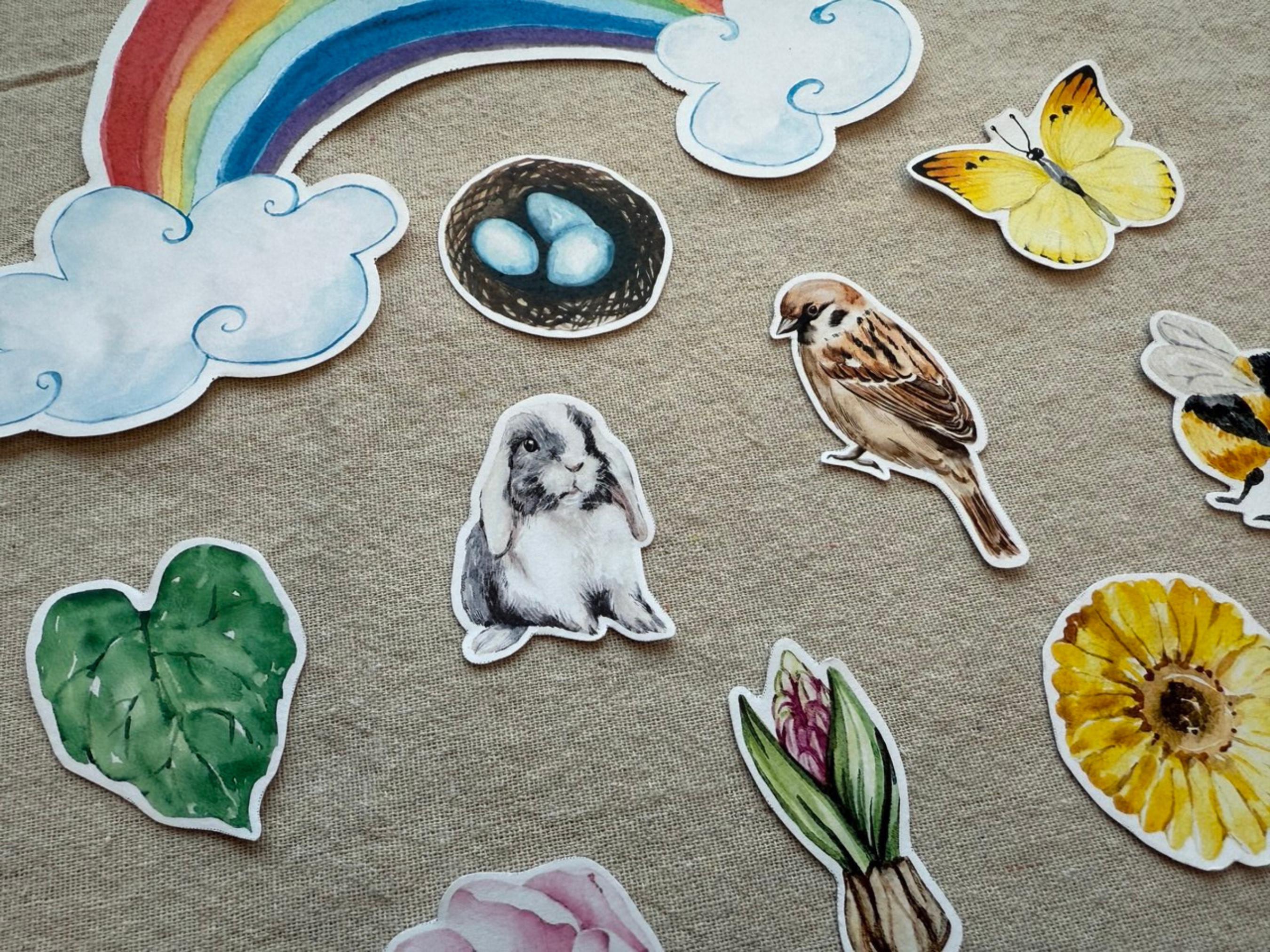 Spring Paper Mobile, Printable Wall Hanging, DIY Paper Spring Decor ...