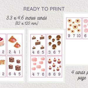 Sweets Count and Clip Cards, Count and Match, Numbers Learning, Toddler ...