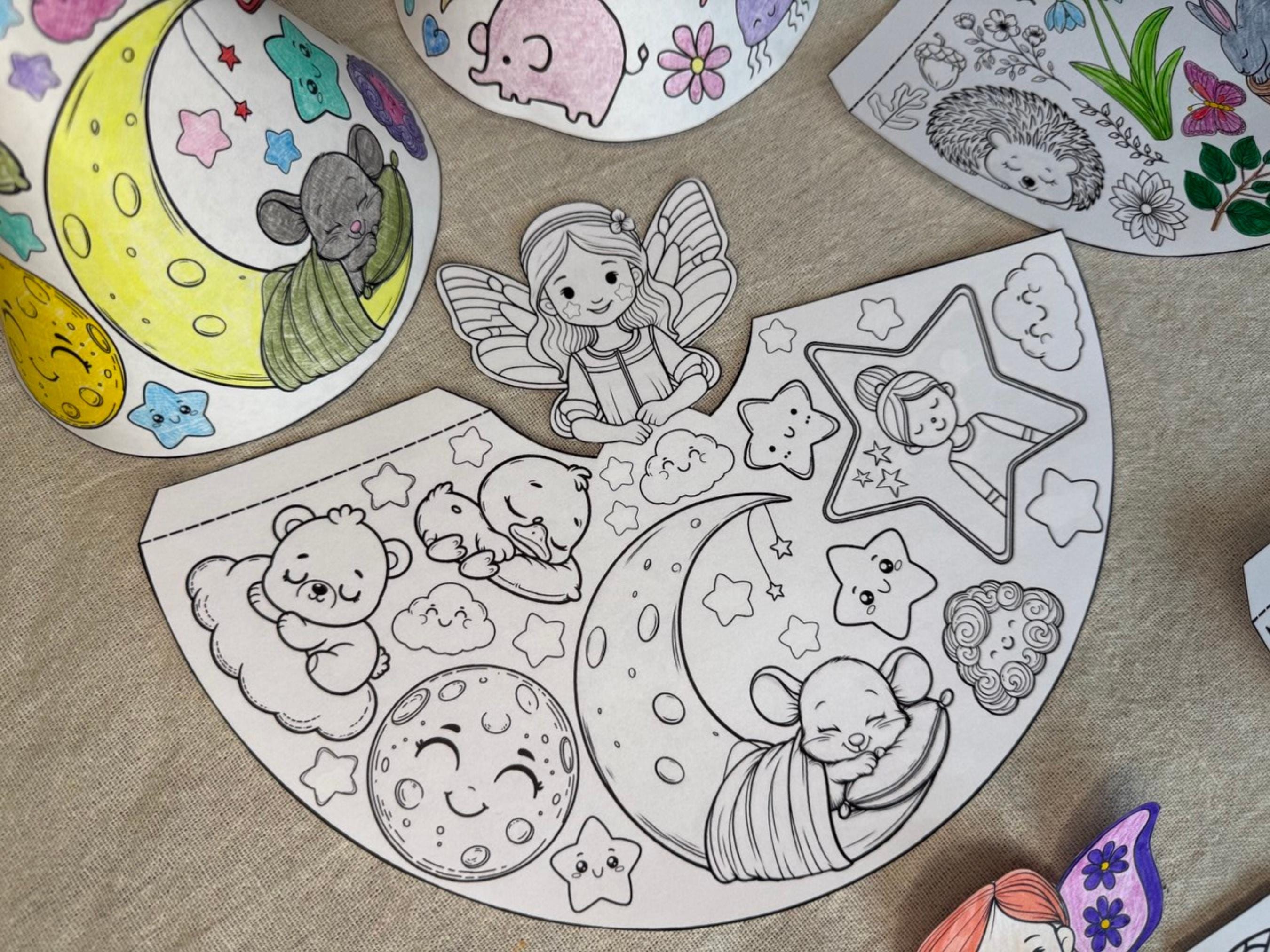 Fairy Dolls Paper Craft Kit, Paper Doll Coloring Set, Printable Paper ...