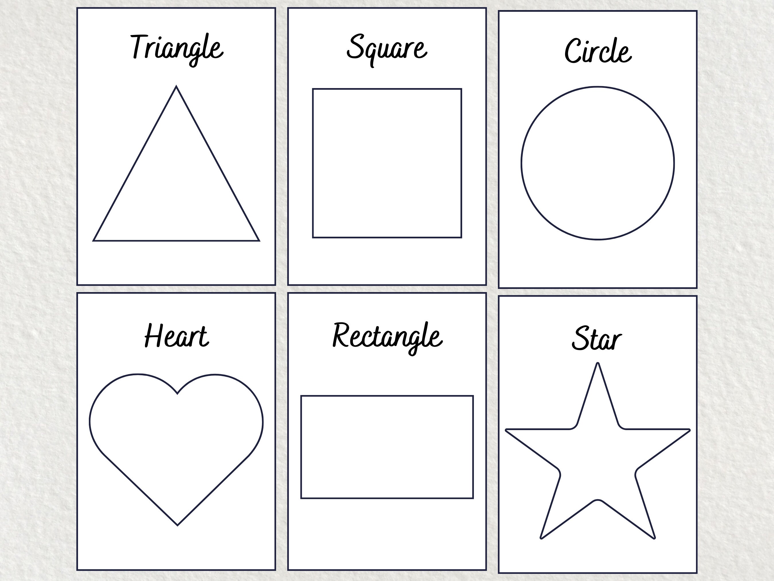 Cute Shapes Flash Cards, Shape Matching Game, Toddler Shape Sorting ...