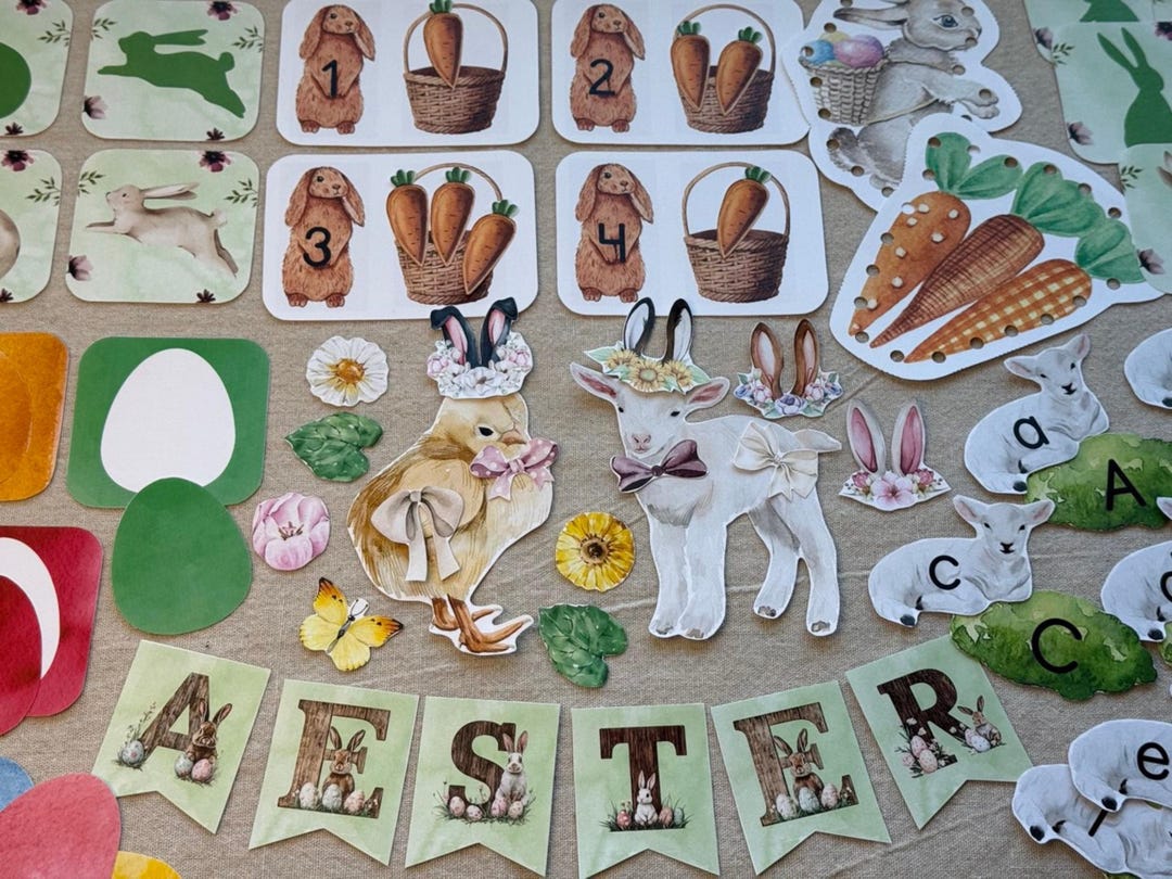 Spring Easter Activity Pack, Easter Bunny Counting, Lamb Letter ...