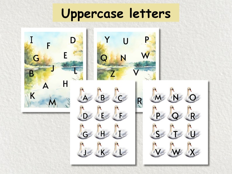 Swan Letter Matching Cards, Alphabet Recognition Activity, Montessori ...