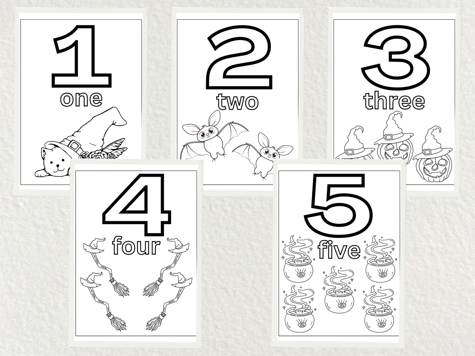 Halloween 1-10 Numbers Printable Coloring Page Worksheets, Number ...