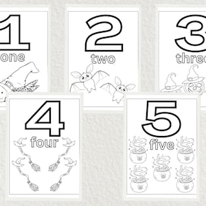 Halloween 1-10 Numbers Printable Coloring Page Worksheets, Number ...