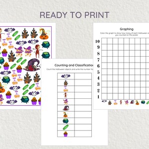 Halloween Count and Graph Worksheets, Math Activity, Counting 1-10 ...