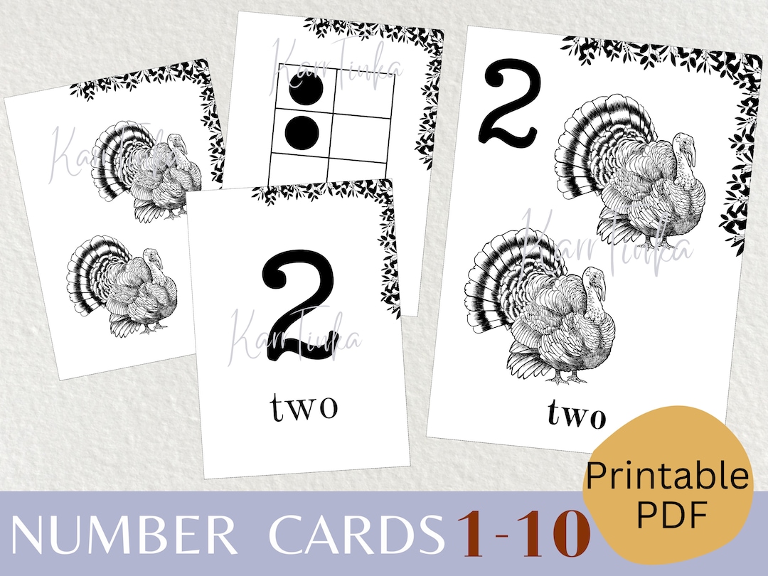 Farm Numbers 1 to 10 Flash Cards Printable, Nature Flashcards, Counting ...
