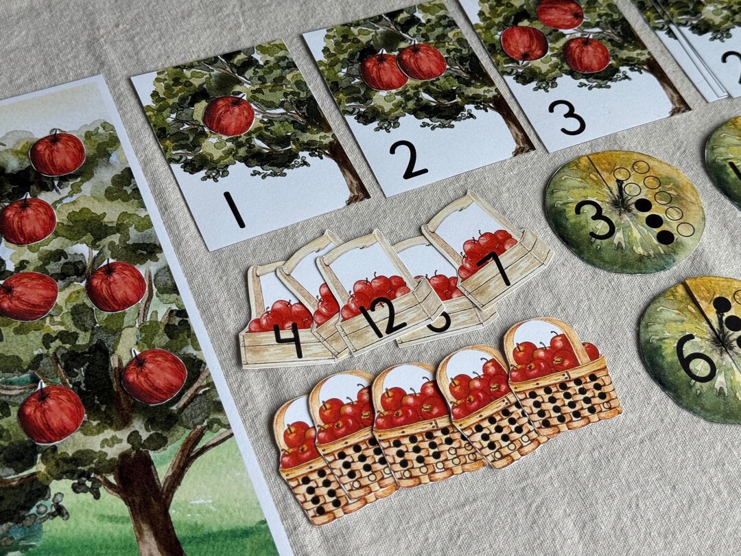 Apple Counting Math Game, Autumn Numbers and Counters, Numbers 1 to 20 ...