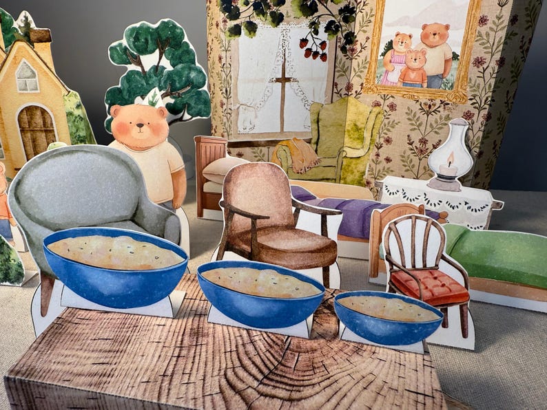 Goldilocks and the Three Bears Printable Playset, Fairytale ...