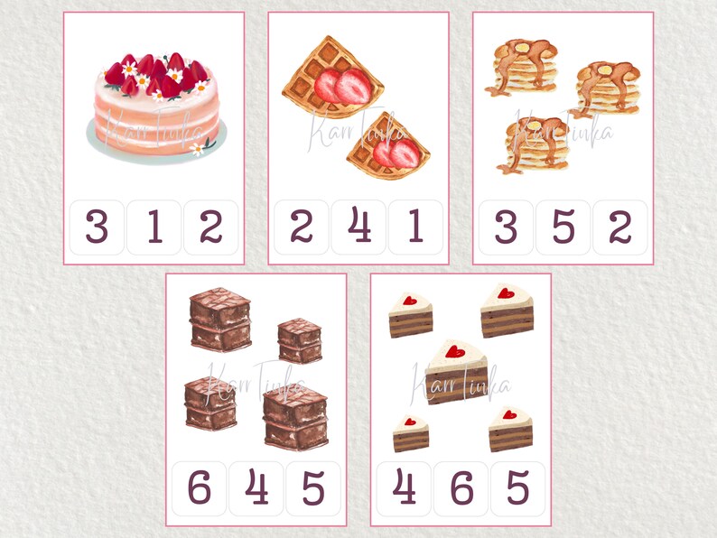 Sweets Count and Clip Cards, Count and Match, Numbers Learning, Toddler ...