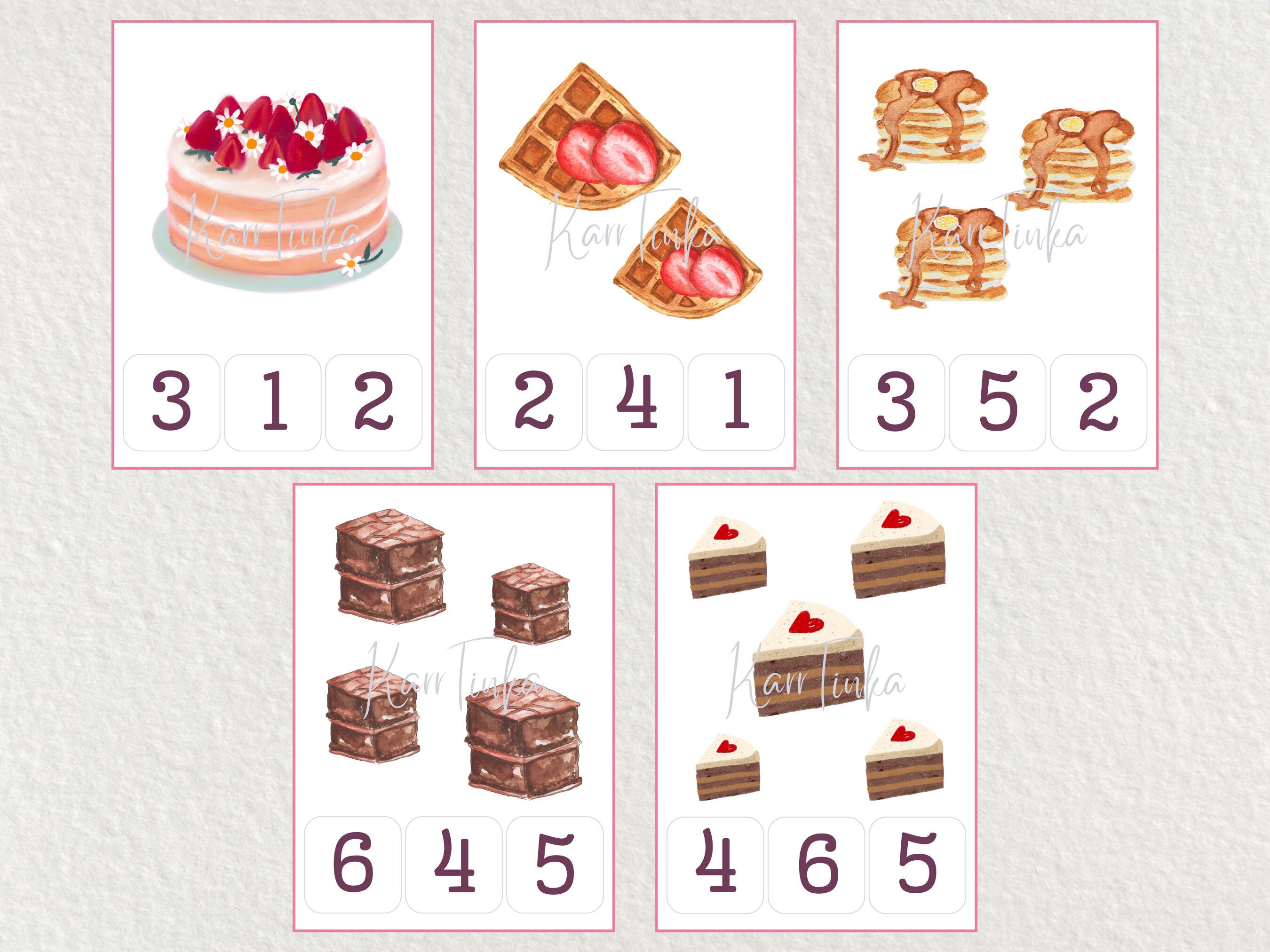 Sweets Count and Clip Cards, Count and Match, Numbers Learning, Toddler ...