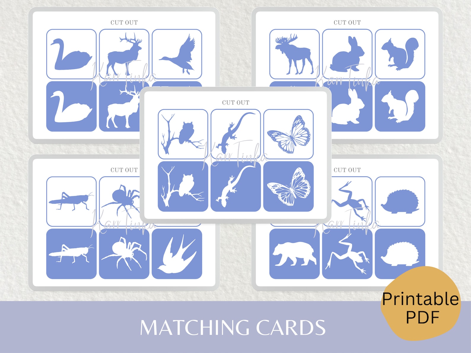 Nature Silhouette Matching Cards, Toddler Sorting Activity, Preschool ...