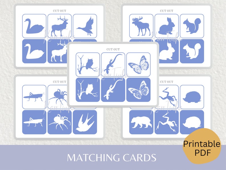 Nature Silhouette Matching Cards, Toddler Sorting Activity, Preschool ...