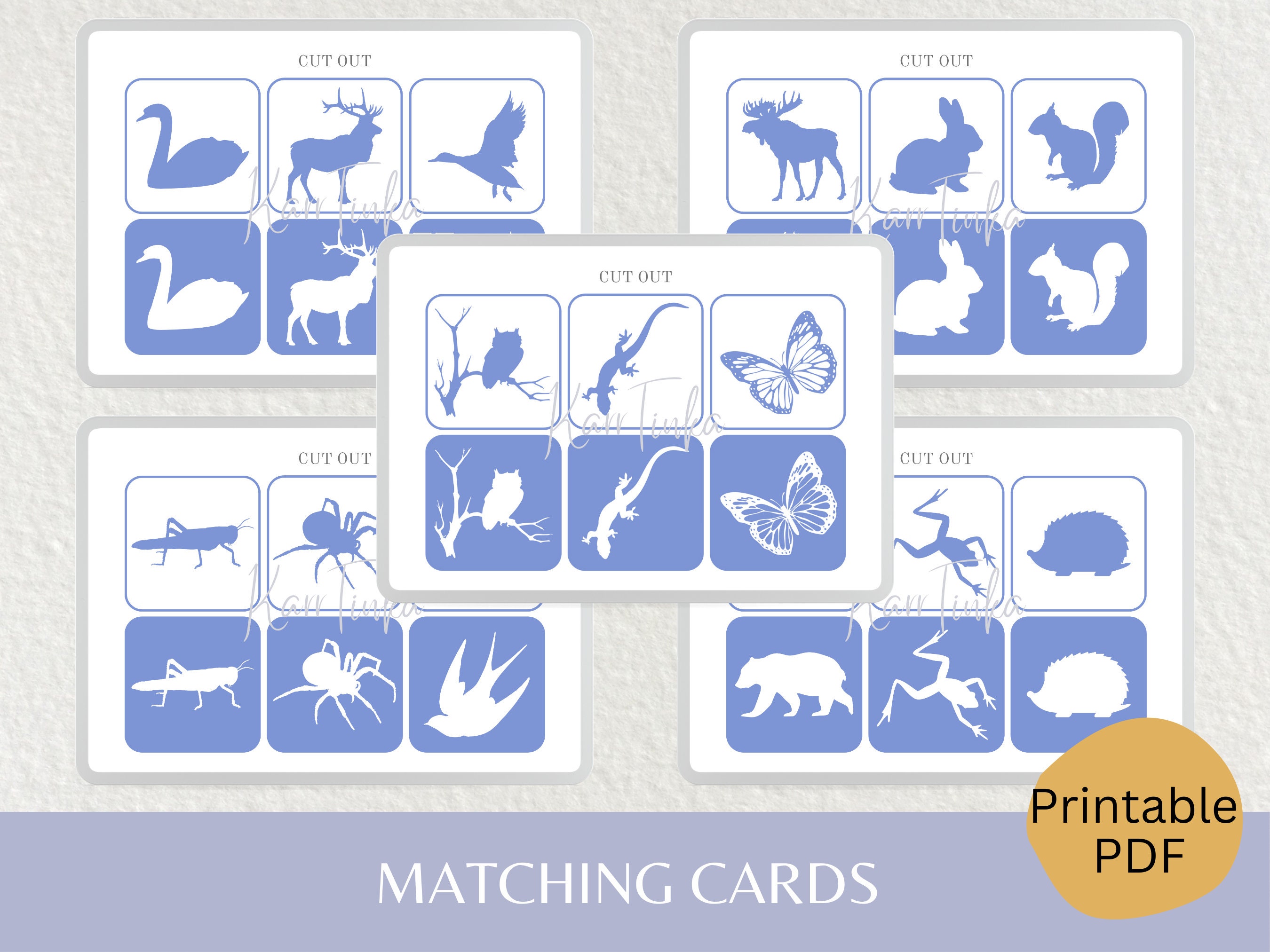 Nature Silhouette Matching Cards, Toddler Sorting Activity, Preschool ...