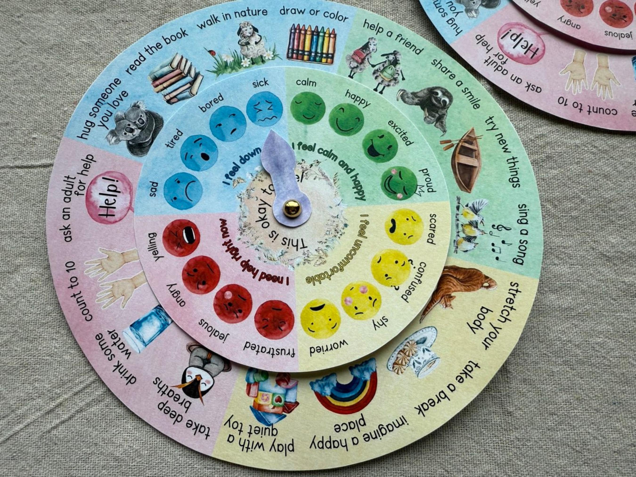 Emotions Wheel, Feelings Wheel Chart, Coping Skills and Emotional ...