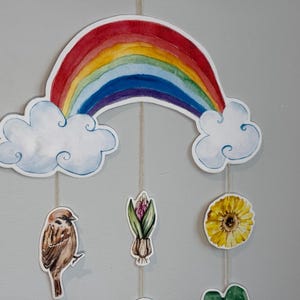 Spring Paper Mobile, Printable Wall Hanging, DIY Paper Spring Decor ...