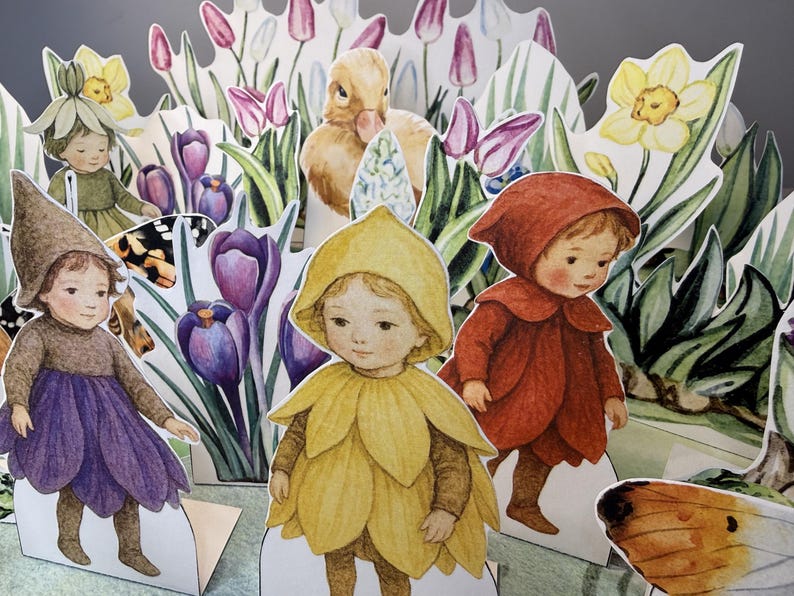 Build a Flower Fairy Garden, Printable Spring Diorama, Play Set, DIY ...