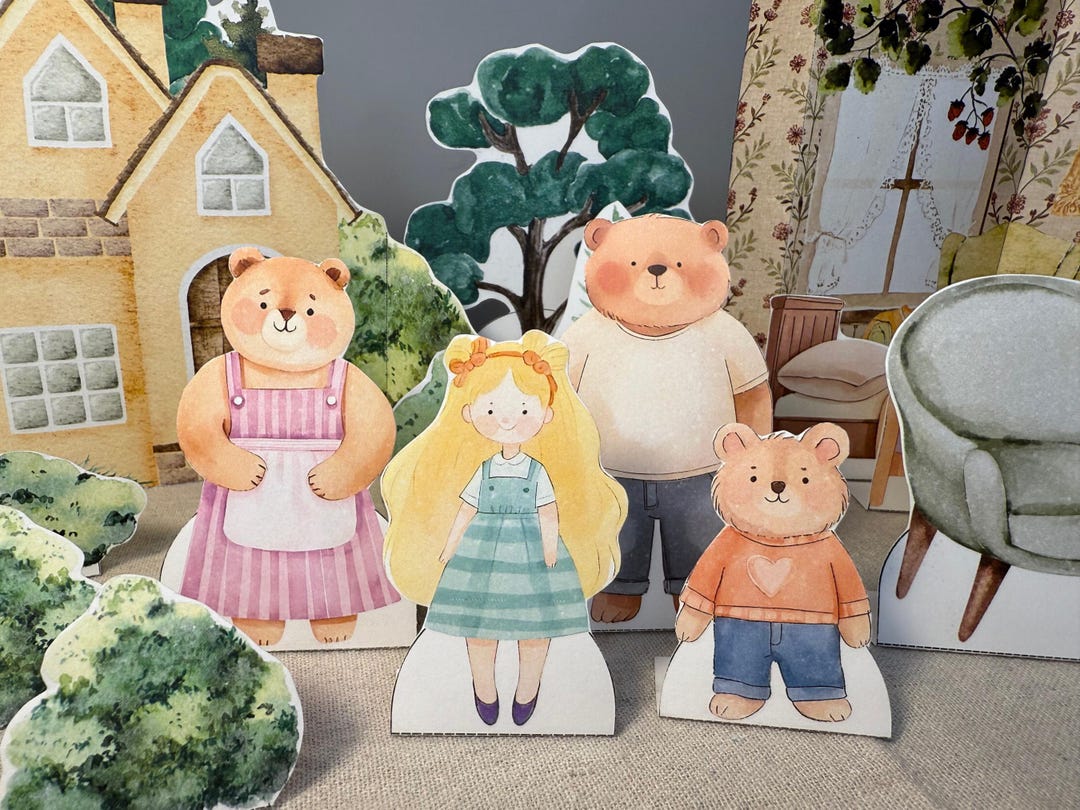 Goldilocks and the Three Bears Printable Playset, Fairytale ...
