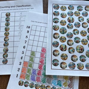 Autumn Count and Graph Worksheets, Fall Math Activity, Counting 1-10 ...