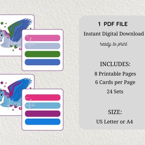 Unicorn Colors Matching Cards, Colors Recognition Activity, Preschool ...