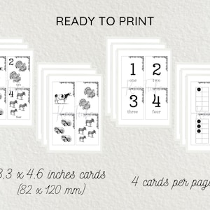 Farm Numbers 1 to 10 Flash Cards Printable, Nature Flashcards, Counting ...