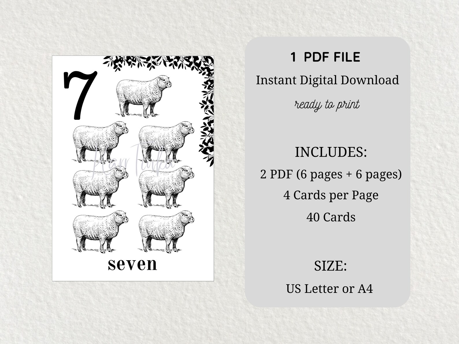 Farm Numbers 1 to 10 Flash Cards Printable, Nature Flashcards, Counting ...
