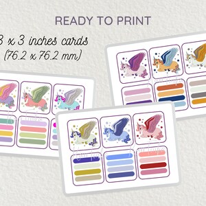Unicorn Colors Matching Cards, Colors Recognition Activity, Preschool ...