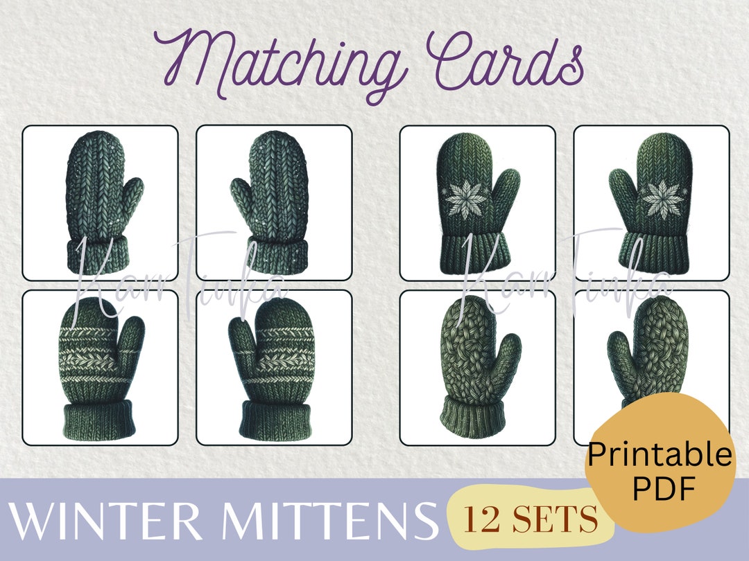 Winter Mittens Matching Cards, Toddler Winter Sorting Activity ...