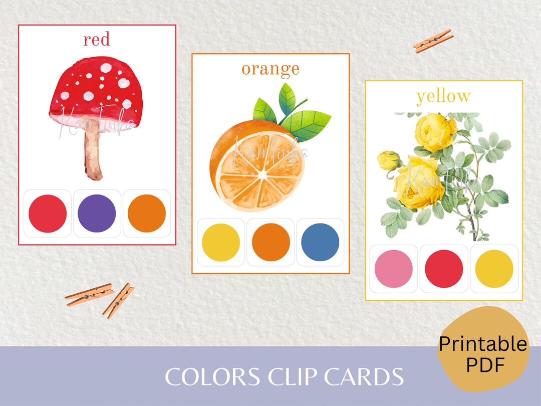 Colors Clip Cards, Colors Learning, Toddler Sorting Activity, Preschool ...