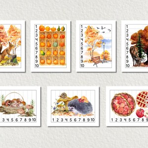 Autumn Fall Number Sequence Math Puzzles, Numbers 1-5, Numbers 1-10 ...
