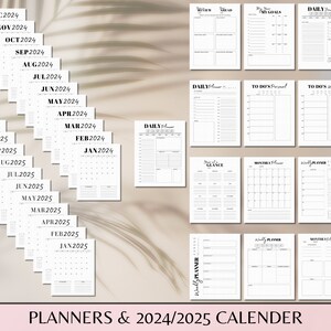 Plantillas editables de Bullet Journal anuales Bujo US Letter A4 A5 ...