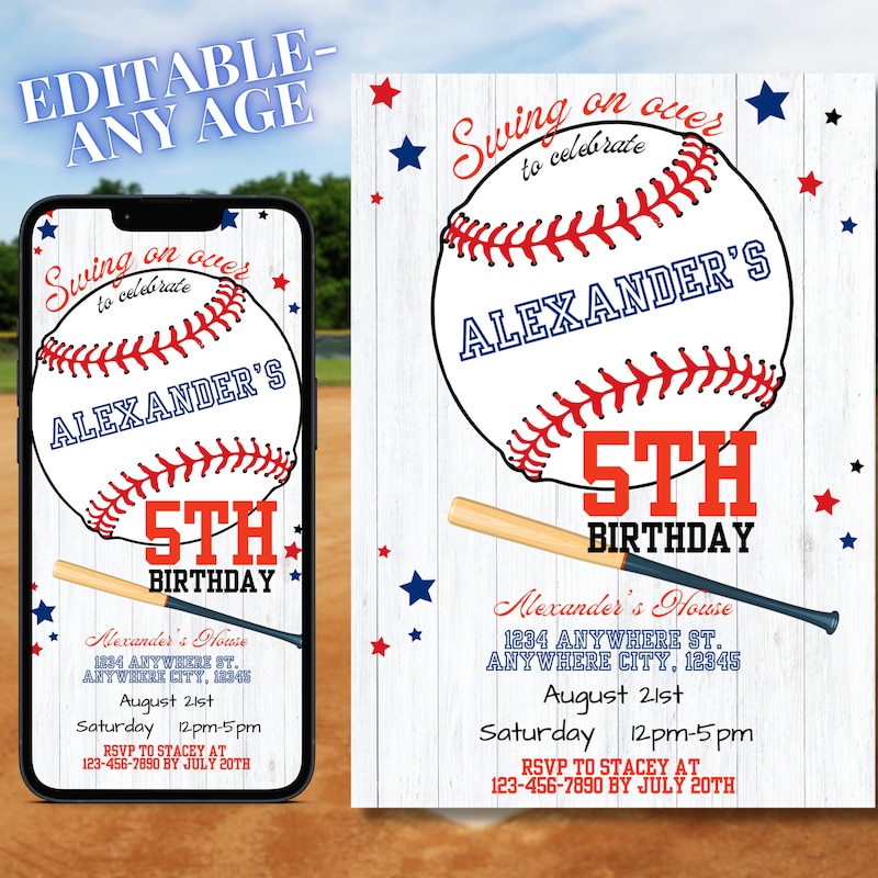 Baseball Invitation - Etsy