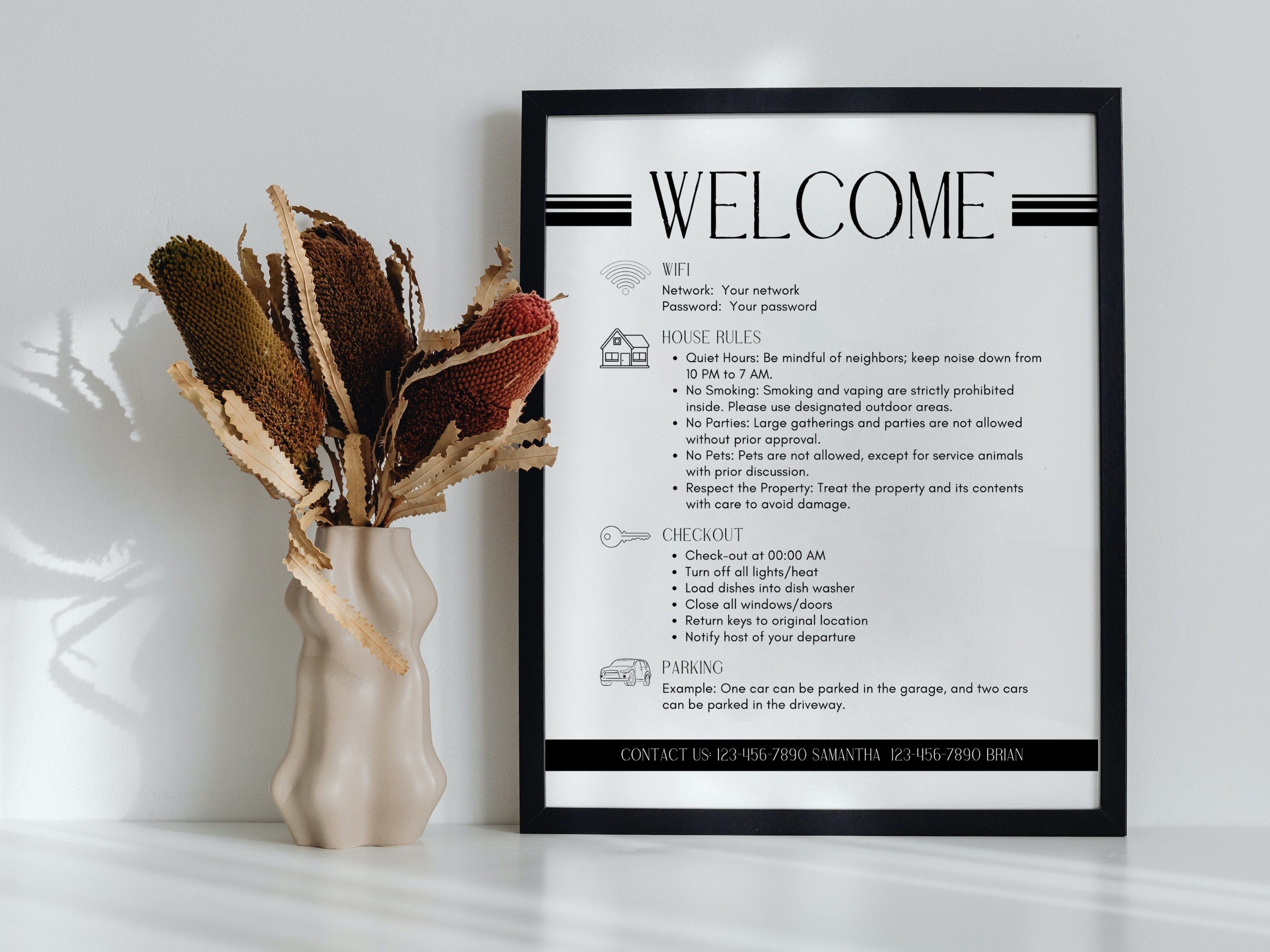 Airbnb Welcome Sign | Editable Template| Airbnb Host | Personalized ...