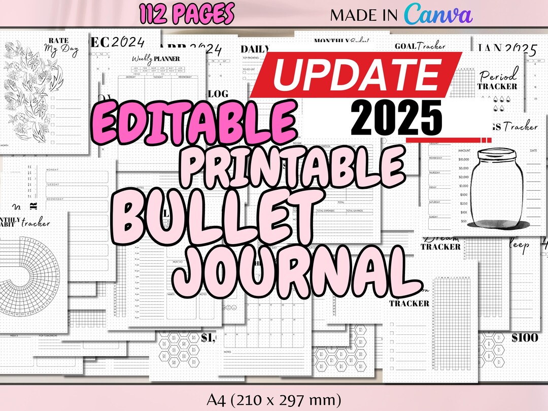 Editable Printable Bullet Planner Bujo Printables Bujo Spread Journal ...