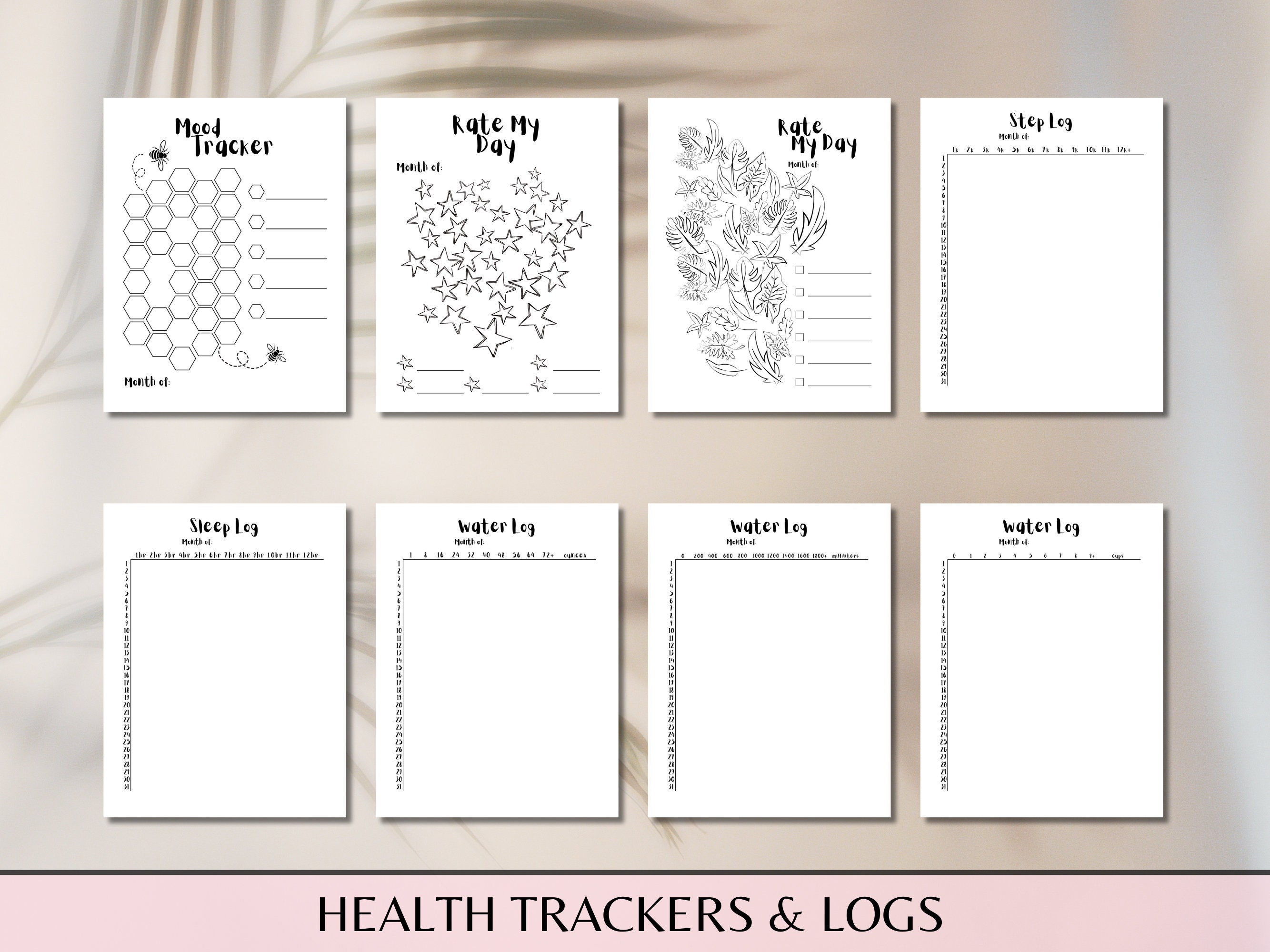 Plantillas editables de Bullet Journal anuales Bujo US Letter A4 A5 A6 ...