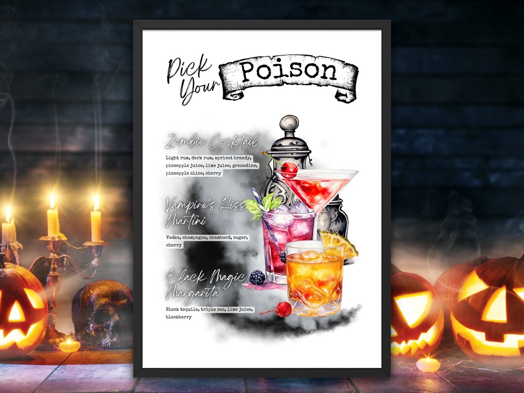 Halloween Party Bar Menu Template, Halloween Party, Printable Bar Menu ...