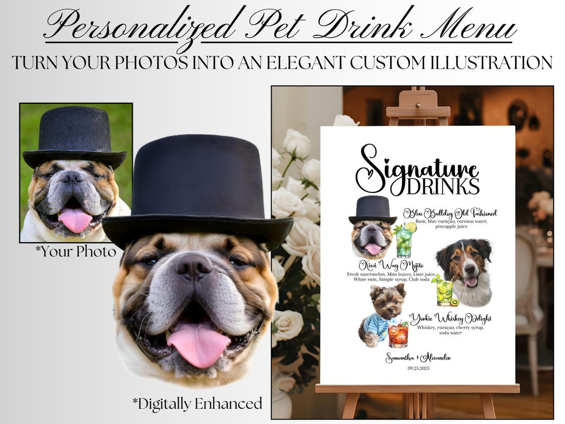 Custom Dog Signature Drink Menu Pet Signature Drink Sign Personalized ...