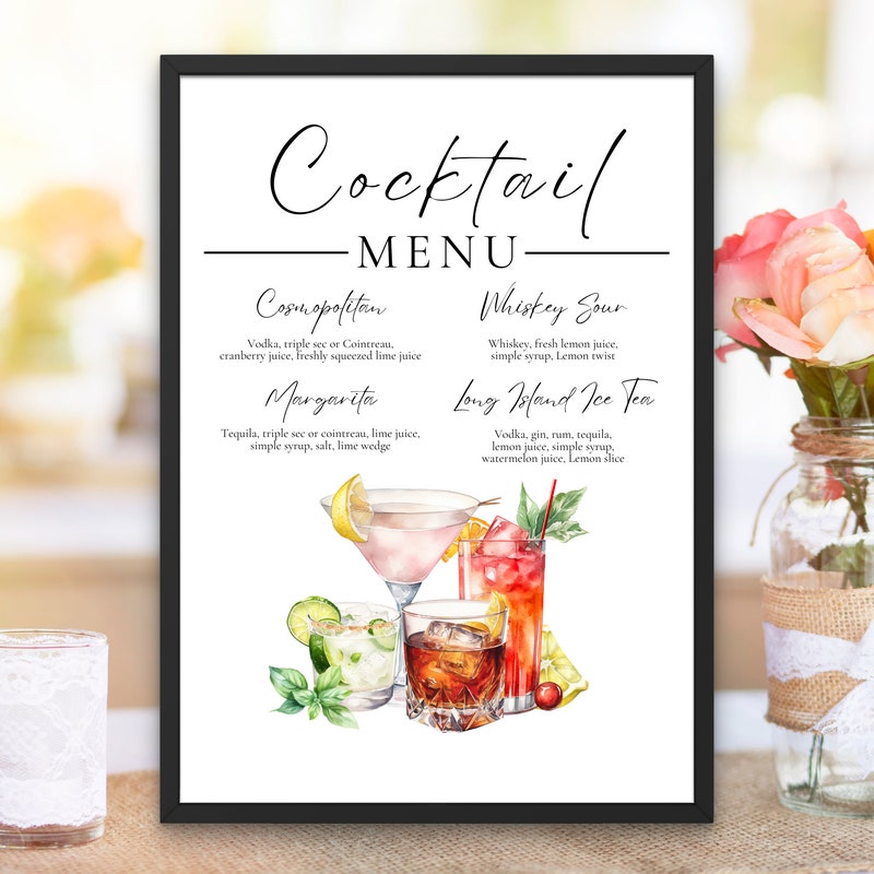 Spring Drink Menu. Template - Etsy UK