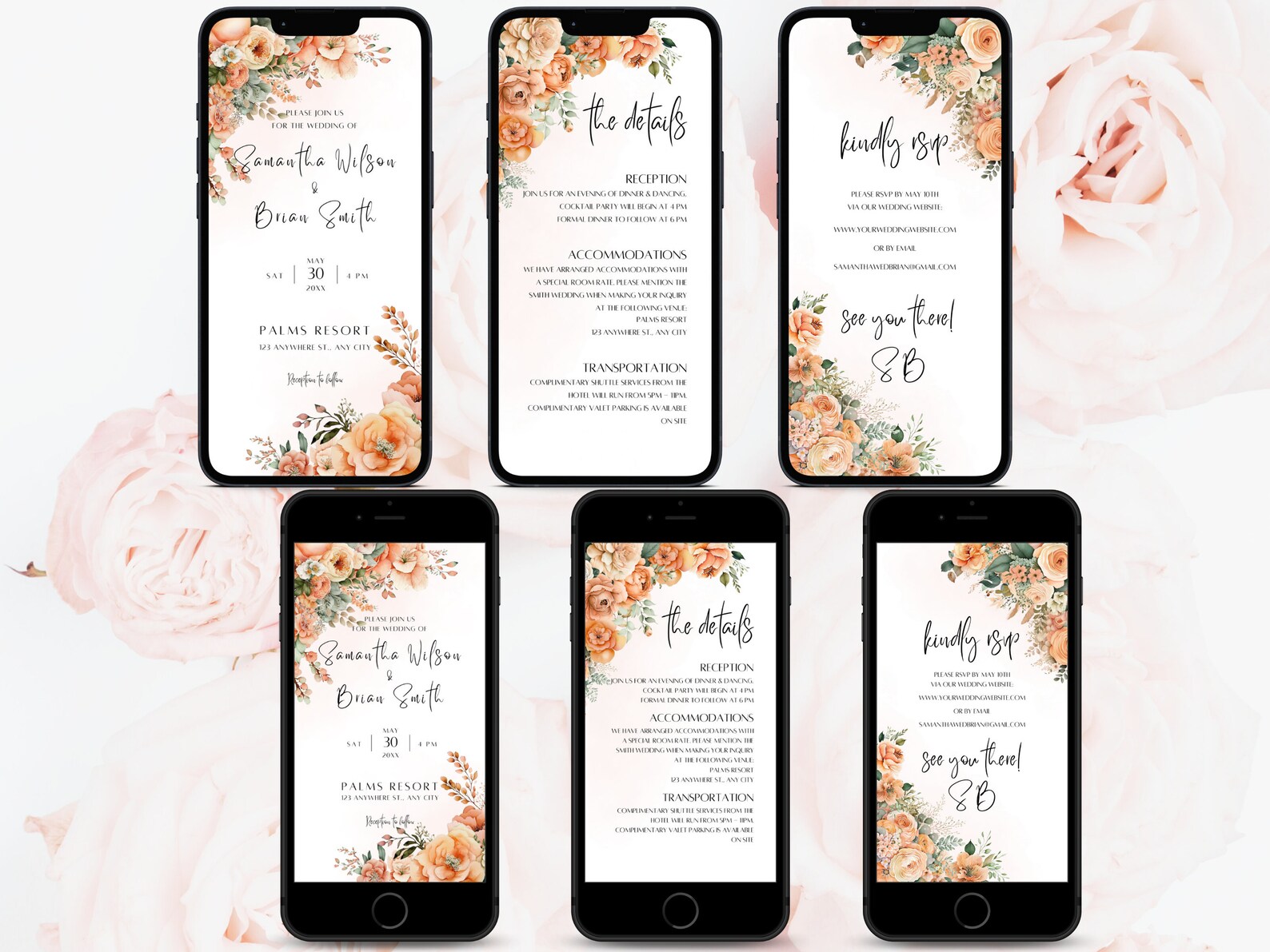 Digital Wedding Invitation, Online Invitation Template, Eco-friendly E ...